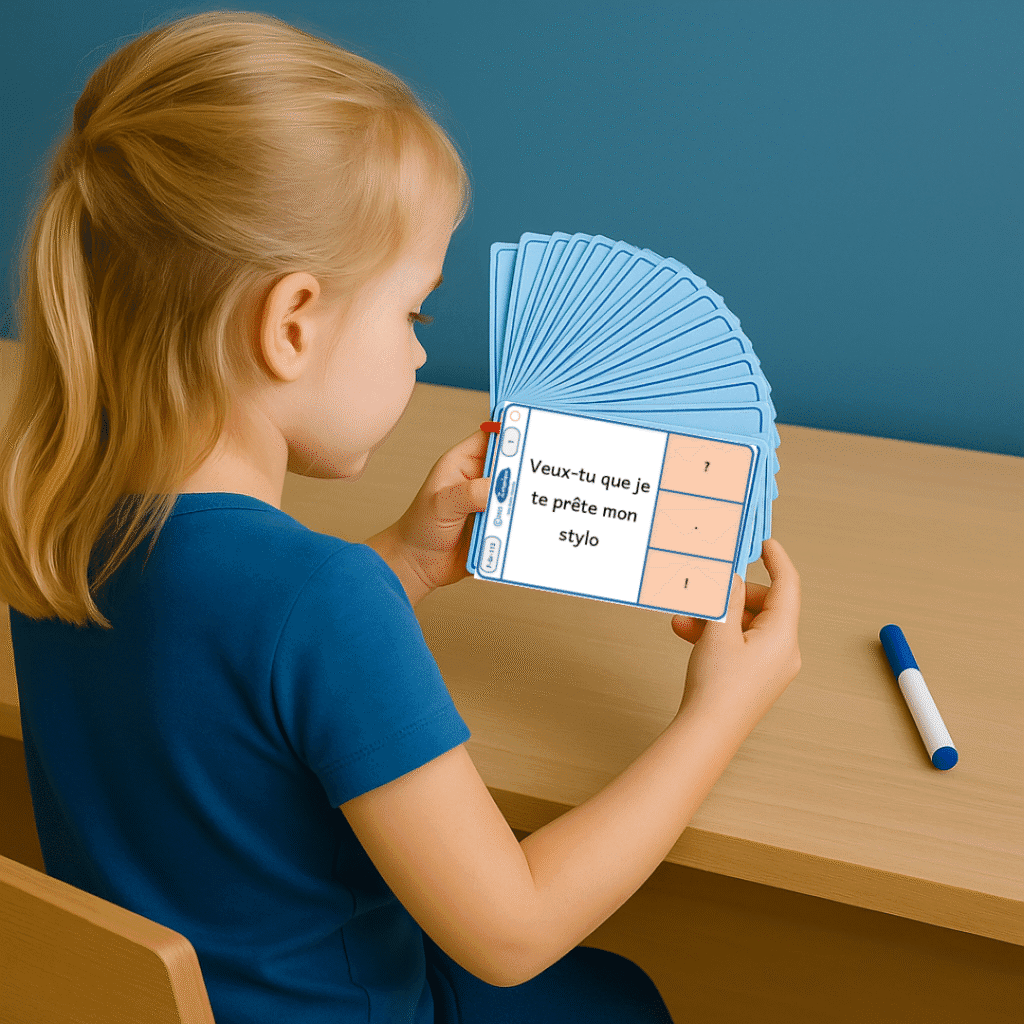 Exercices effaçables grammaire : "utiliser signes de ponctuation"