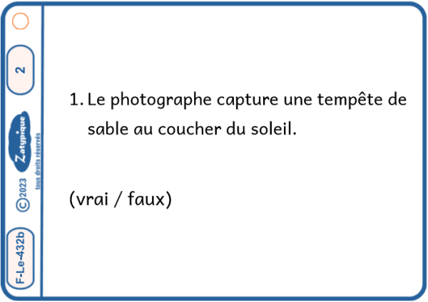 Fiches plastifiées compréhension lecture CE1 vrai faux autisme