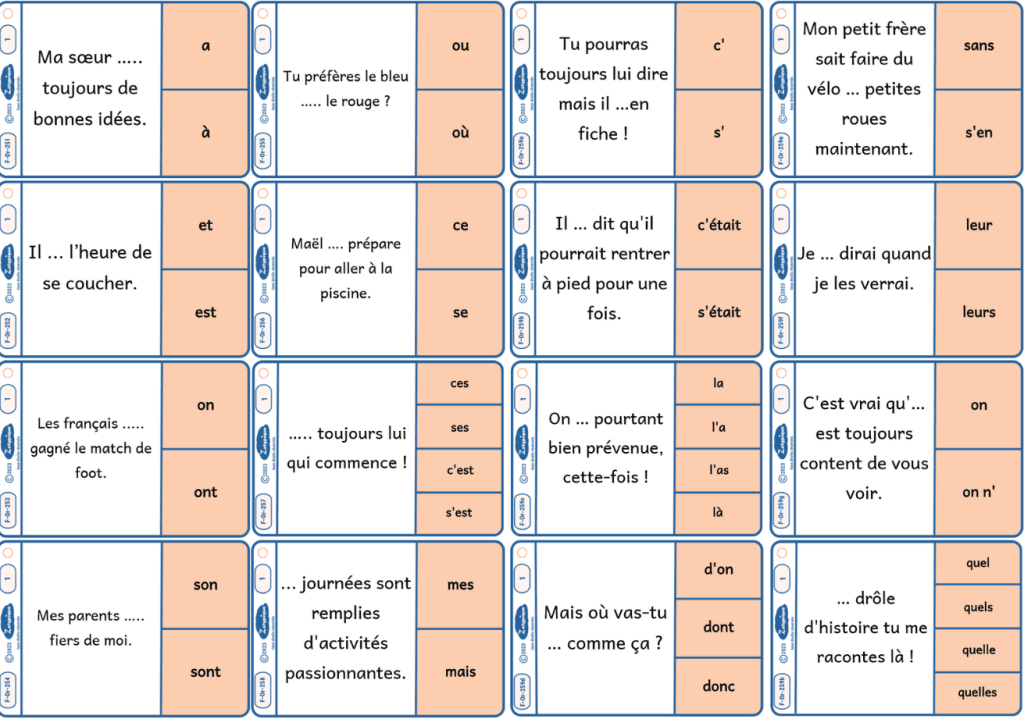 pack orthographe homophones grammaticaux pour élèves TND