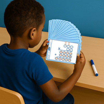 Multiplication à deux chiffres avec retenue : fiches plastifiées
